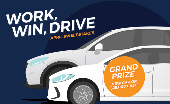 Work Win Drive – April 2022 Sweepstakes - PeopleReady